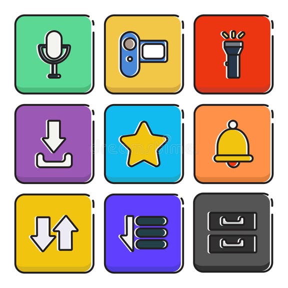 Optional Mobile Apps Icon Set Stock Vector - Illustration of vector ...