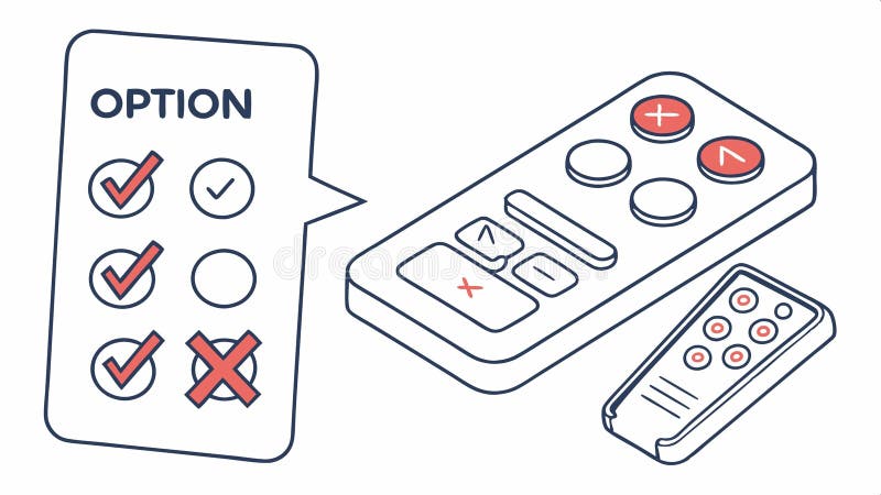 Options Checklist and Remote, User Interface Elements Vector Design ...