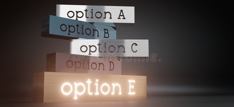 Options Concept - Block Shapes and Glow Effect Stock Illustration ...