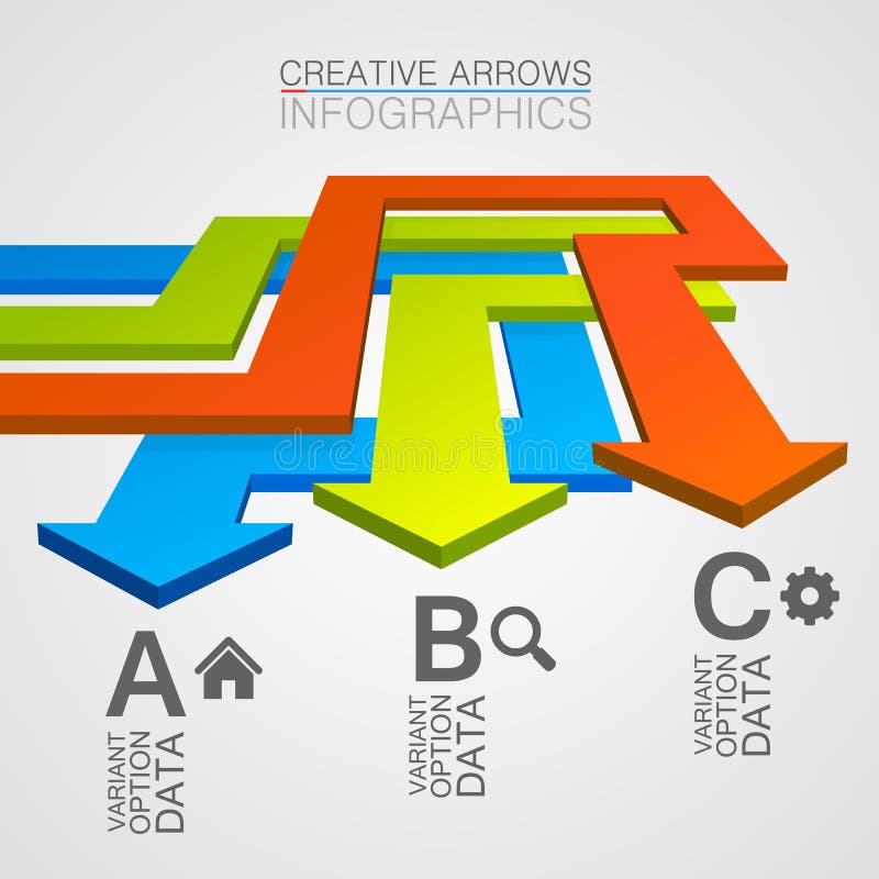 Options Direction of the Arrows Path Stock Vector - Illustration of ...