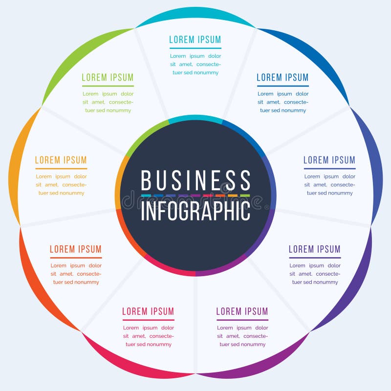 9 Options Infographic Circle Design 9 Options, Objects, Elements or ...