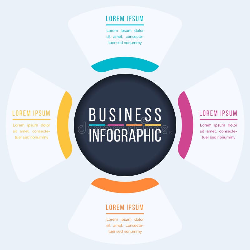 4 Options Infographic Circle Design 4 Steps, Objects, Elements or ...