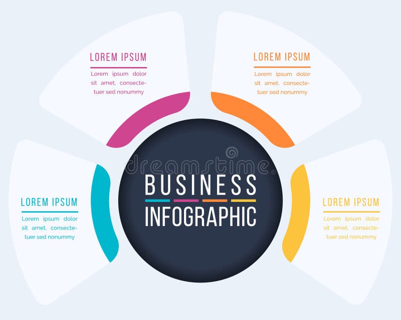 4 Options Infographic Circle Design 4 Steps, Objects, Elements or ...