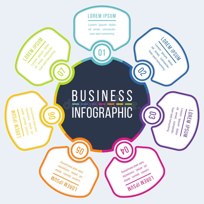 7 Options Infographic Design 7 Steps, Objects, Options or Elements ...
