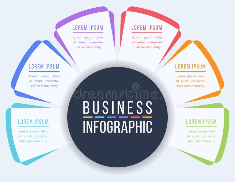 6 Options Infographic Design 6 Steps, Objects, Elements or Options Business Information Stock ...
