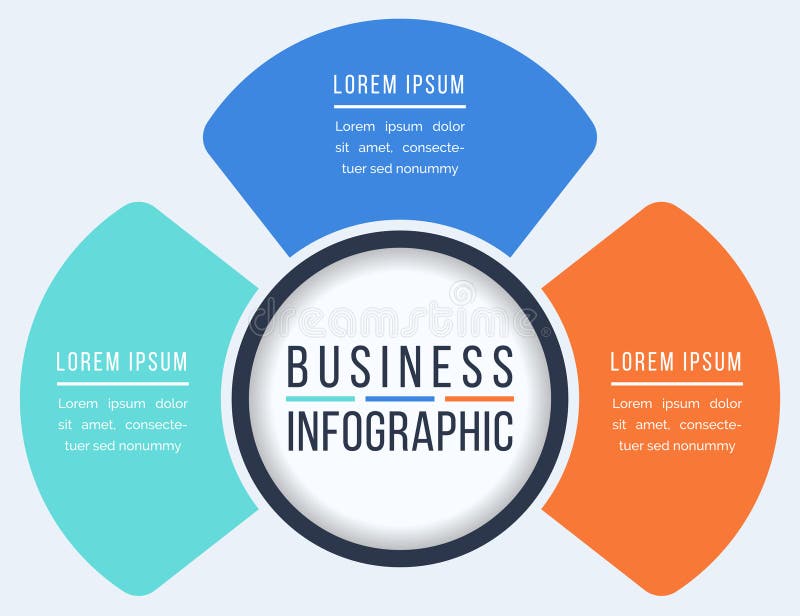 3 Options Infographic Design 3 Steps, Objects, Elements or Options Business Information Stock ...