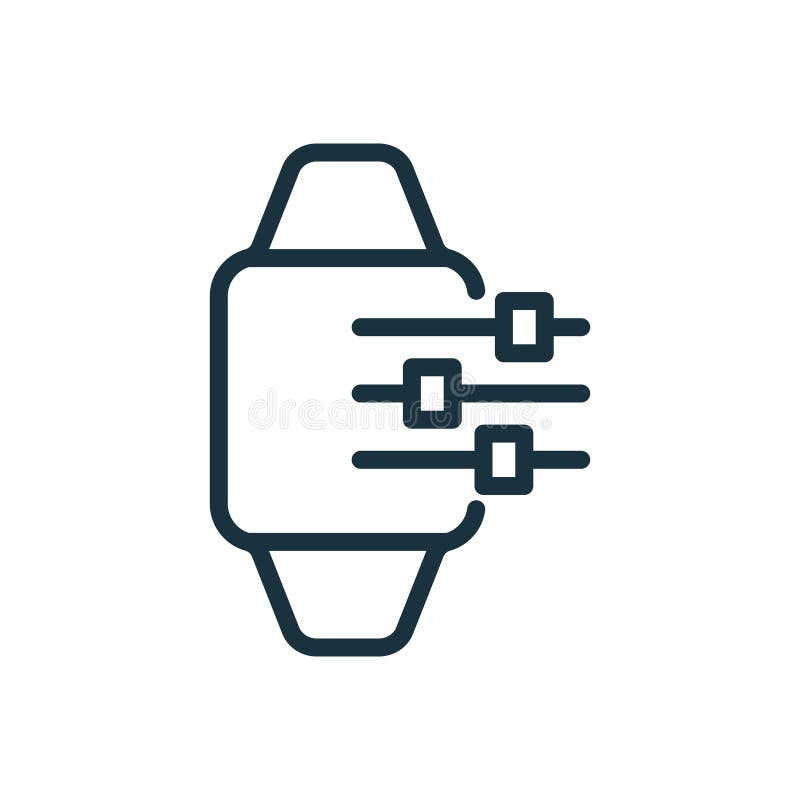 Options of Smart Watch Line Icon. Smartwatch Settings Linear Icon Stock ...