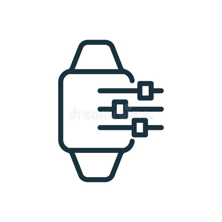 Options of Smart Watch Line Icon. Smartwatch Settings Linear Icon Stock ...