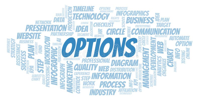 Options Typography Word Cloud Create with the Text only. Stock ...