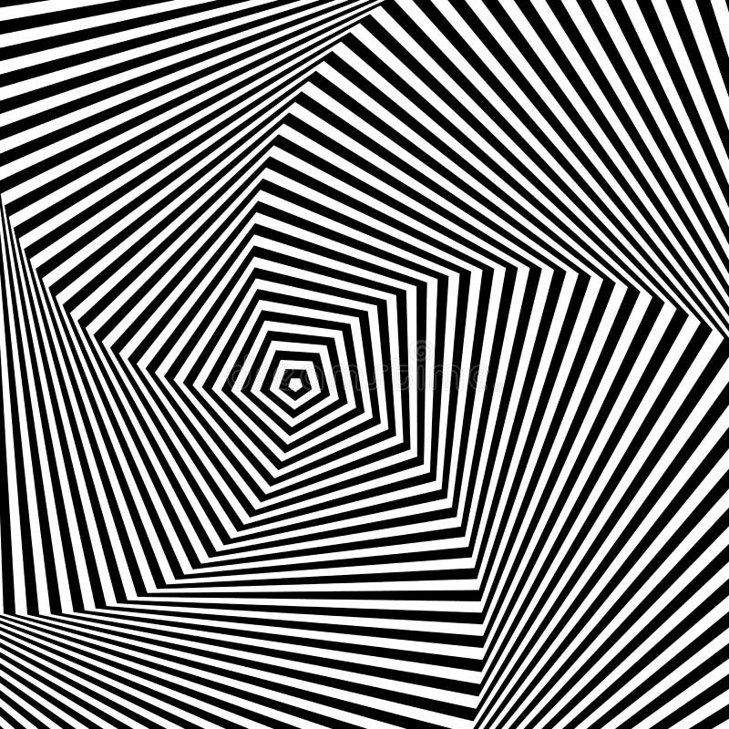 Abstrakt Vektorlöst Op Art-mönster Med Romber. Monokromt Grafiskt ...