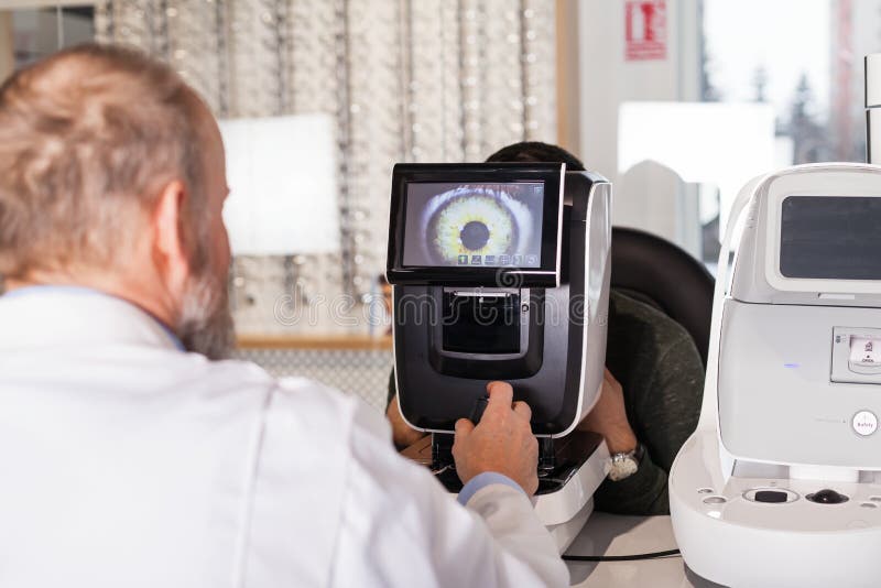 Optometric exam stock image. Image of clinic, lens, correction - 127368481