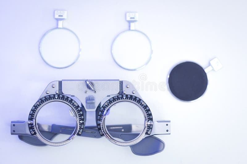 Optometric Frame Measurement. Trial Frame for Eye Test Stock Photo ...