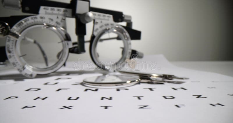 Optometric Glasses for Measuring Visual Acuity Lie on Paper Stock ...