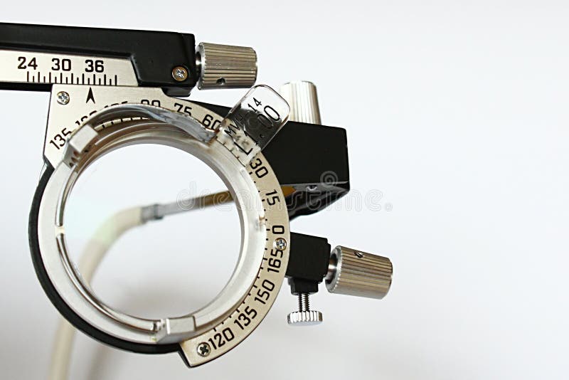 Optometric Trial Frame Detail of Left Eye with Inserted Progressive ...