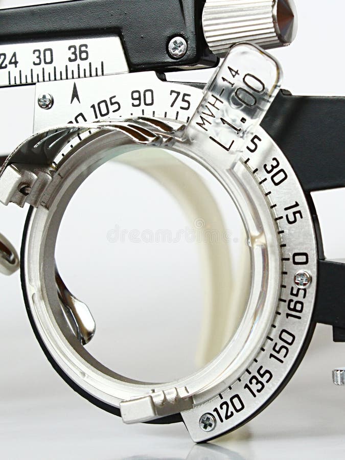 Optometric Trial Frame Detail of Left Eye with Inserted Progressive ...