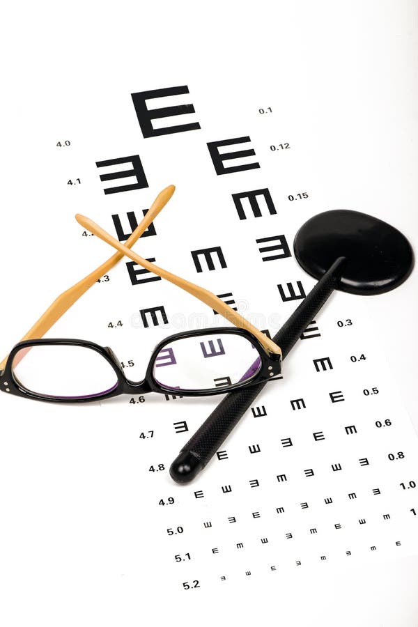 Optometrist Chart and Glasses Stock Image - Image of check, science ...