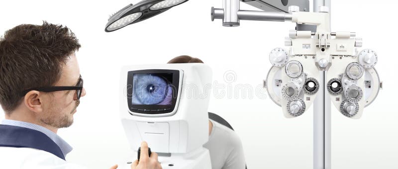 Optician Hands with Trial Frame, Optometrist Doctor Examines Eye Stock ... Optician Hands with Trial Frame, Optometrist Doctor Examines Eye Stock ...