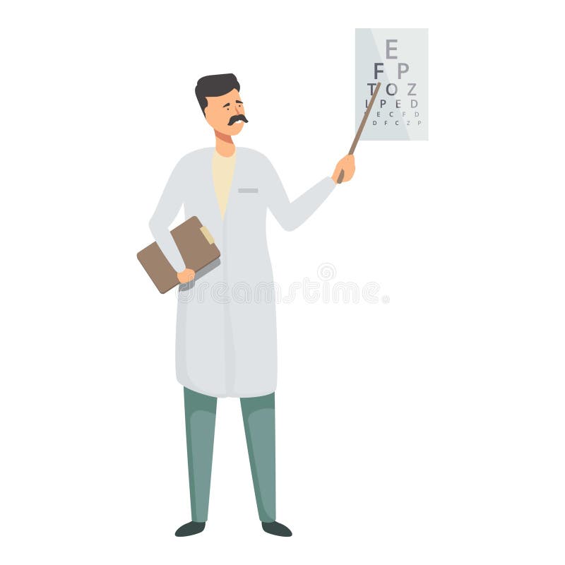 Optometrist with Eye Chart Illustration Stock Vector - Illustration of ...