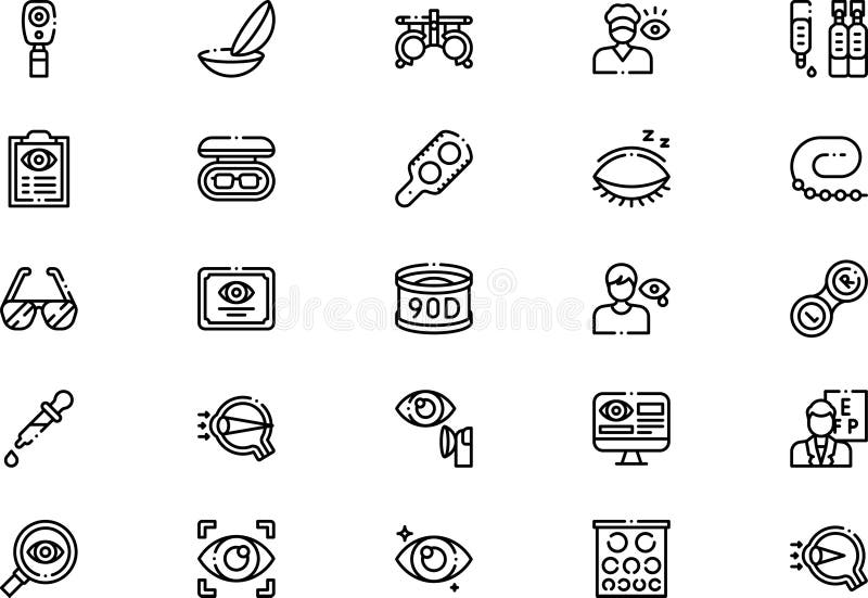 Optometrist Icons Collection is a Vector Illustration with Editable ...