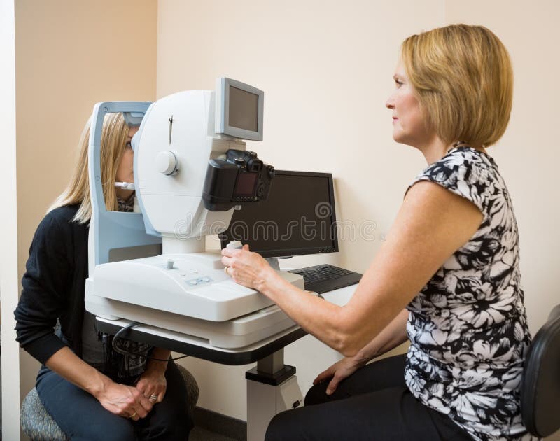 Optometrist Using Digital Retina Camera Stock Image - Image of ...