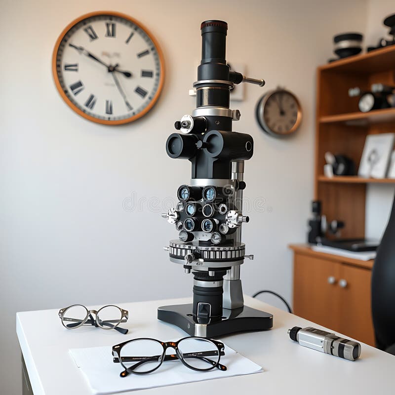 An Optometrists Examination Room with Various Optical Tools Like a ...