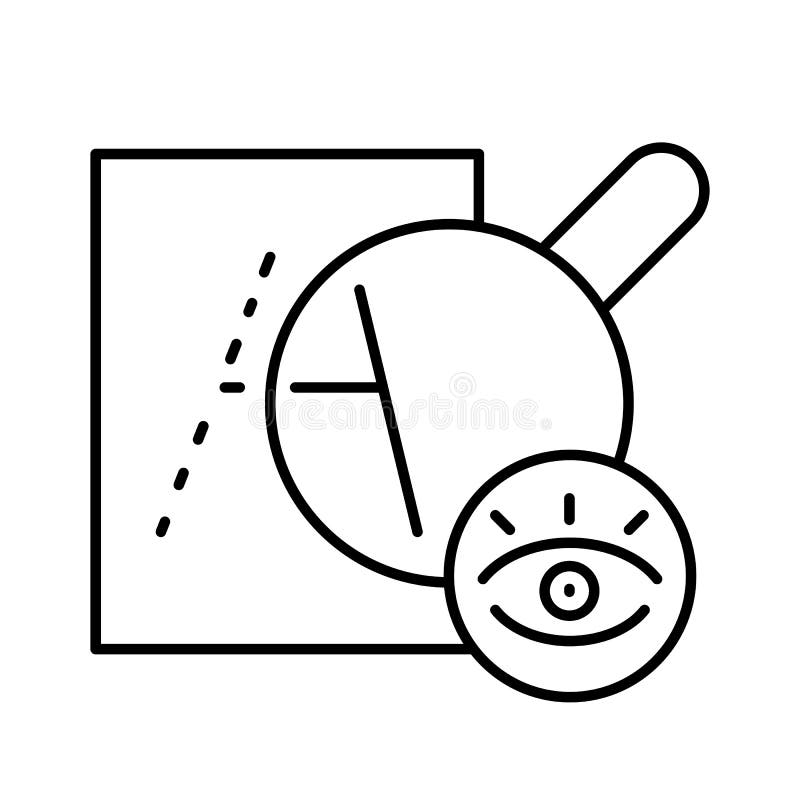 Optometry Blurry Vision, Fitting Lenses. Line Icon Concept Stock Vector ...