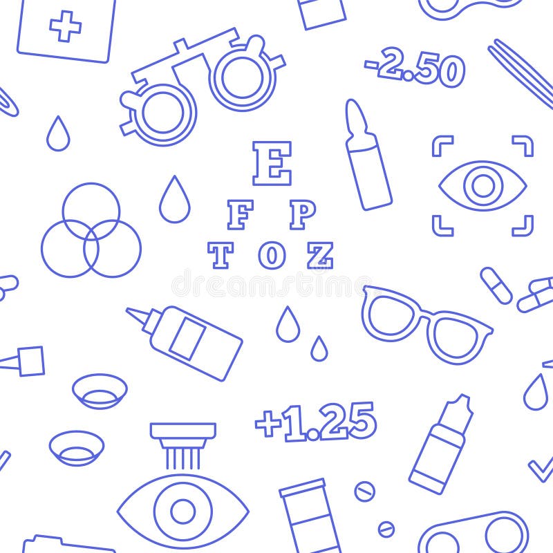 Eyesight Examination Pattern Stock Vector - Illustration of seamless ...