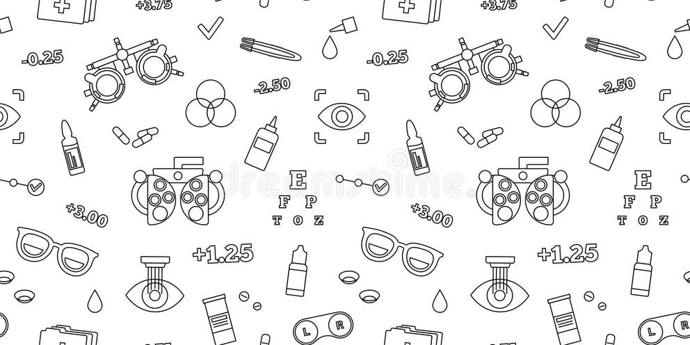 Eyesight Examination Pattern Stock Vector - Illustration of sight ...