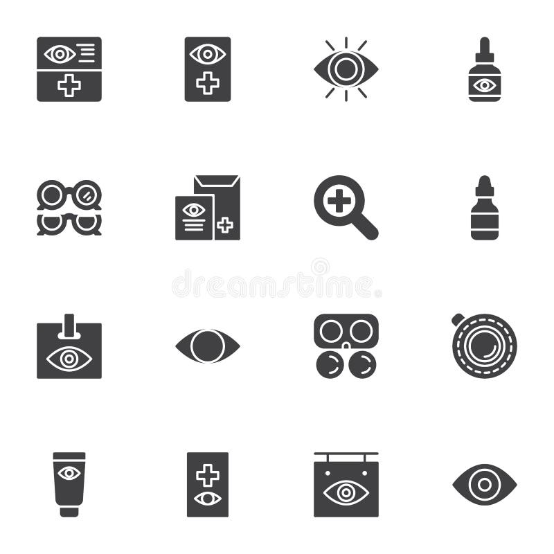 Optometry vector icons set stock vector. Illustration of eyedropper ...