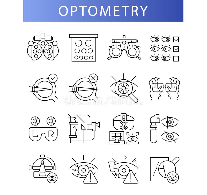 Optometry Visual Acuity Tables. Line Icon Concept Stock Vector ...