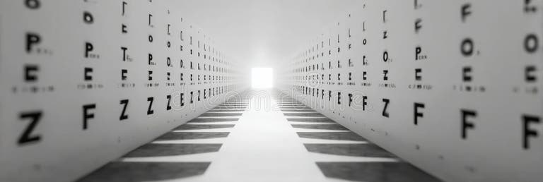 Minimalist Vision Test Concept Featuring Optotype Letters Fading into ...