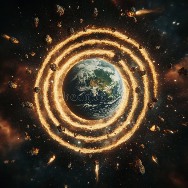 Opulent Cosmic Wallpaper with a Black and Gold Space Design Stock Image ...