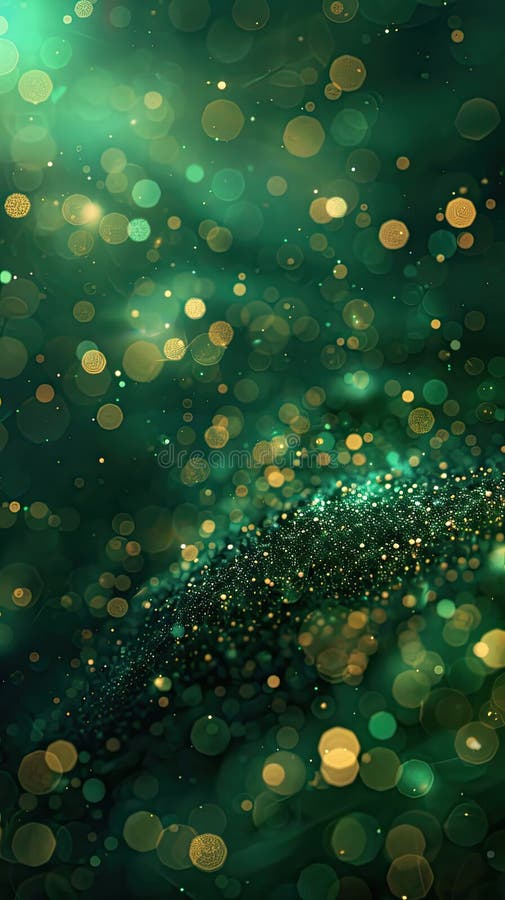 Opulent Emerald Green Bokeh Background with Glowing Center Stock ...