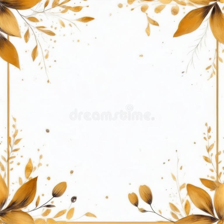 Opulent Floral Patterned Golden Frame Illustration Stock Illustration ...