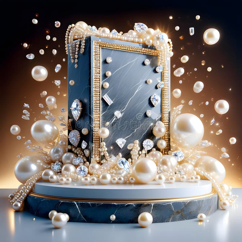 Extravagant Precious Gem Podium Stone Structure with Vibrant Gradient ...