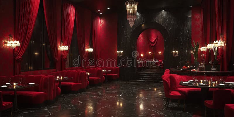 Opulent Red Velvet Restaurant Interior Design: a Luxurious Dining ...