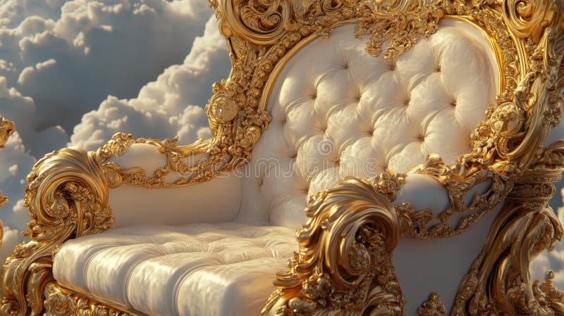 Opulent Throne in the Clouds: a Vision of Luxury and Divinity - Regal ...