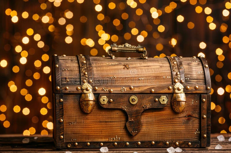 Opulent Treasure Chest with Glowing Sparkling Crystal for a Luxurious ...