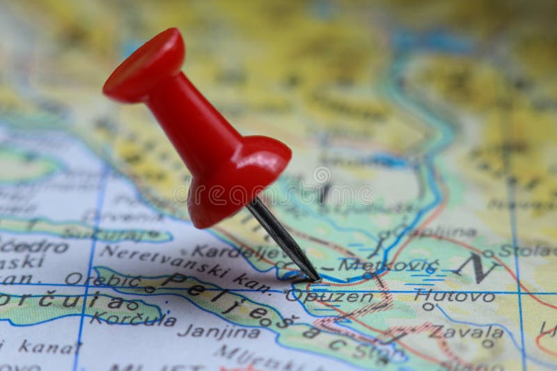 Opuzen, Croatia pin on map stock image. Image of island - 370074407