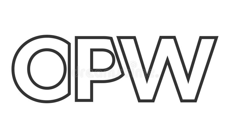 OPW Logo Design Template with Strong and Modern Bold Text. Initial ...
