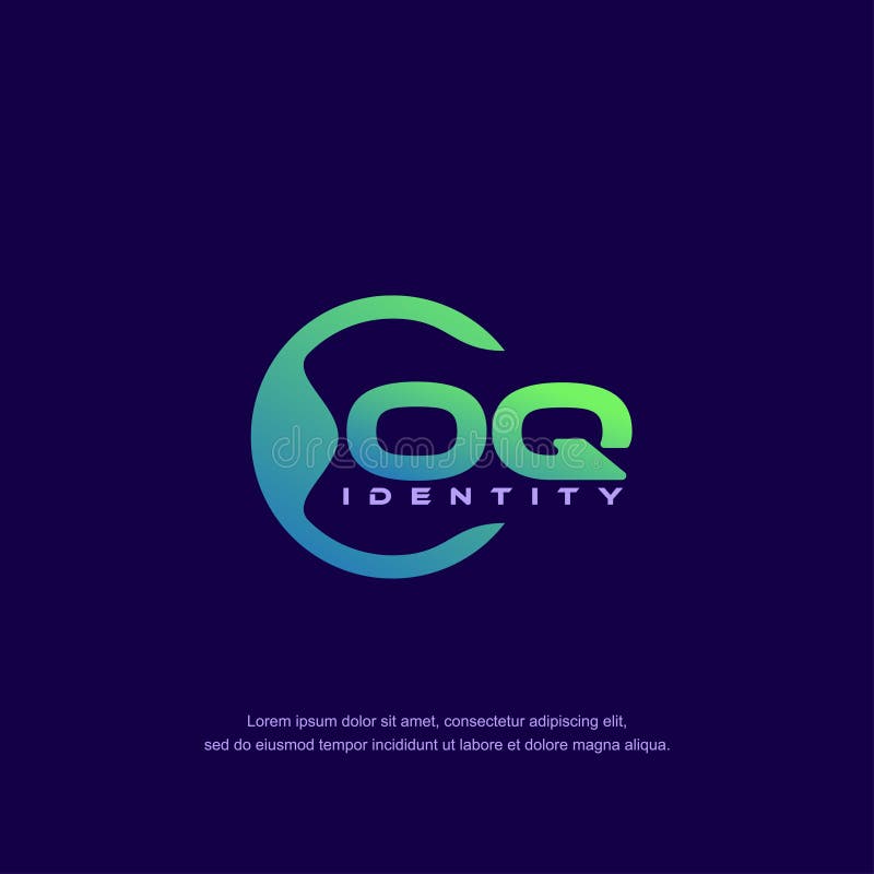 OQ Initial Letter Circular Line Logo Template Vector with Gradient ...