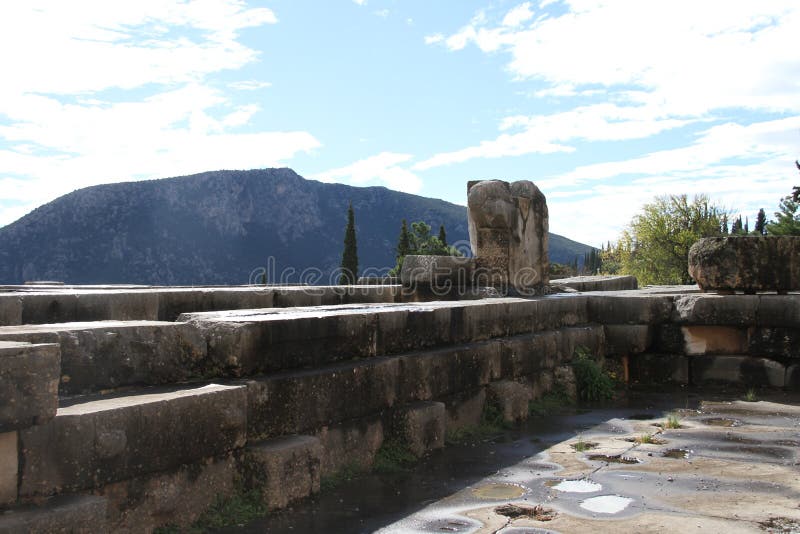 Oracle at Delphi, stock photo. Image of ruins, circular - 107865252
