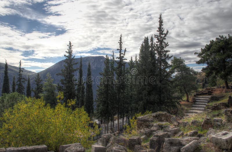 Oracle of Delphi stock photo. Image of oracle, mountain - 51184574