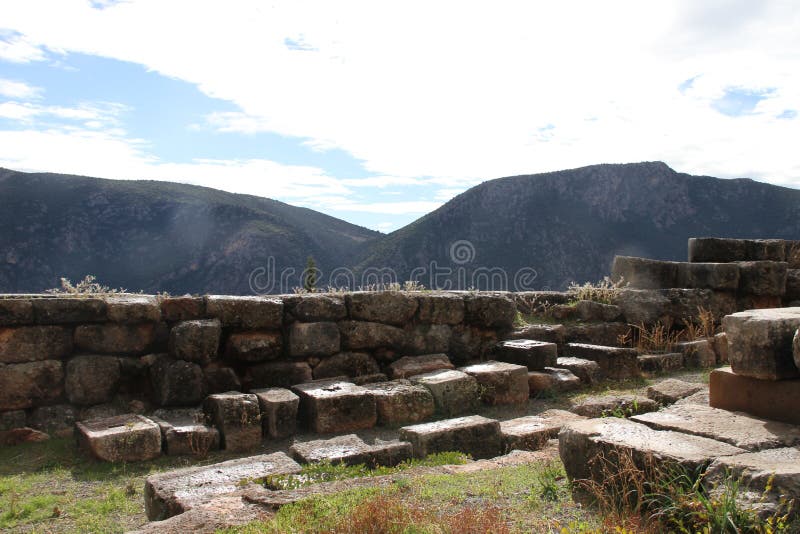 Oracle at Delphi, stock image. Image of mountain, archaelogical - 107864701
