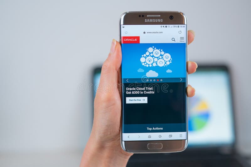 Oracle Web Site Opened on the Mobile Editorial Stock Photo - Image of ...