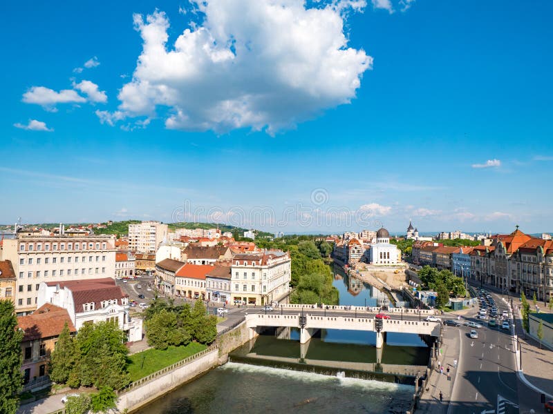 Oradea City Center. Bridge Over Crisul Repede River and Sion Syn ...