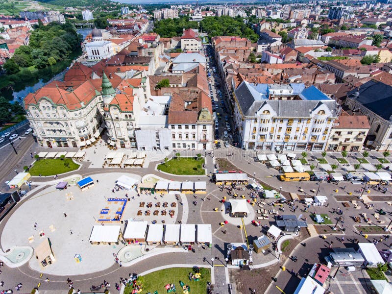 Oradea City Center Union Square Aerial View Editorial Image - Image of ...