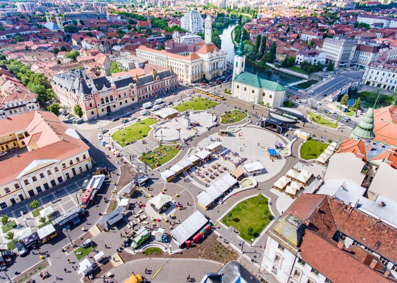 Oradea City Main Square from Above Editorial Photo - Image of europe ...