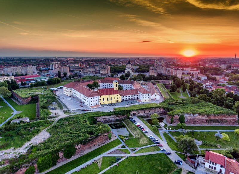 Oradea Sunset Over Medieval Fortress Editorial Photography - Image of ...