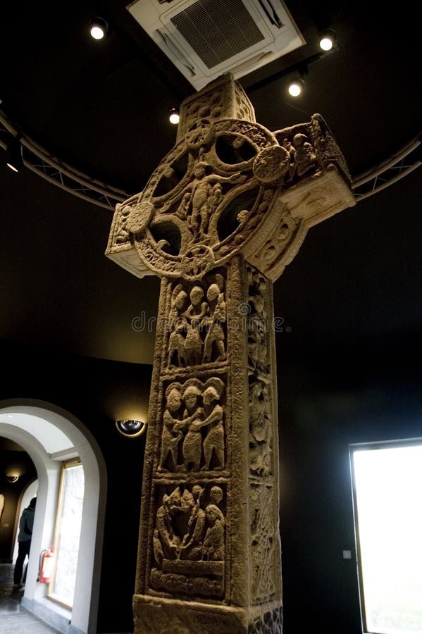 High Crosses And Temple. Clonmacnoise. Ireland Stock Photo - Image of ...